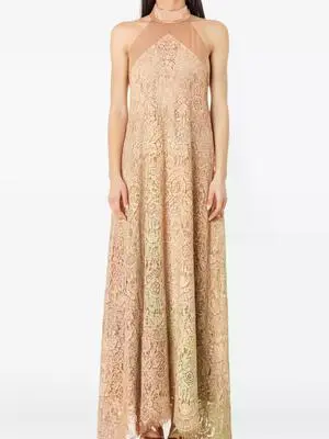 D.exterior Lace-overlay Gown - Neutrals