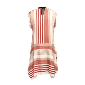 SMART AND JOY Stripe Print V-neck Dress