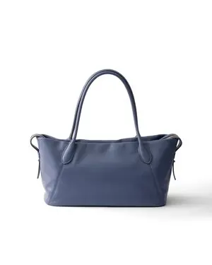 Prada Large Leather Tote Bag - Blue