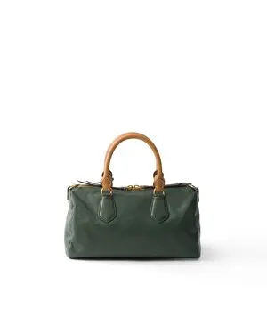 Prada Evasion Small Leather Top-handle Bag - Green