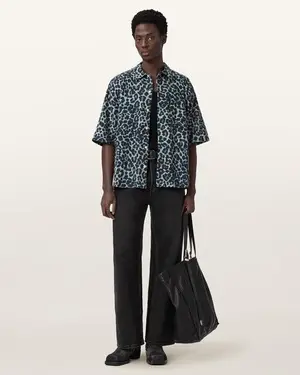 ALLSAINTS Silesia Short Sleeve Leopard Print Shirt