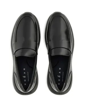 Hogan Leather Penny Bar Loafers