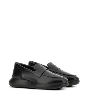 Hogan Leather Penny Bar Loafers
