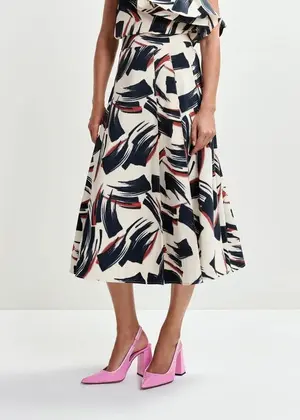 Essentiel Antwerp Printed A-line Midi Skirt