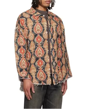 R13 Shredded Seam Patterned Shirt