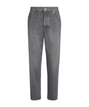 Brunello Cucinelli Greyscale Denim Iconic Fit Trousers - Medium Gray