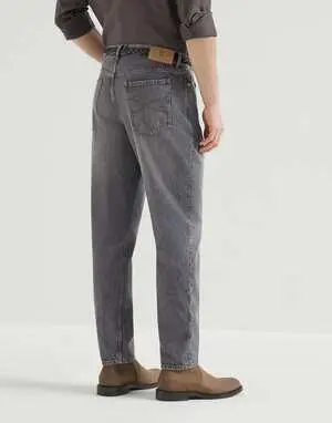 Brunello Cucinelli Greyscale Denim Iconic Fit Trousers - Medium Gray