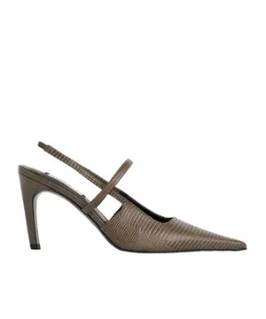 TOTEME Embossed Pointed Toe Slingbacks