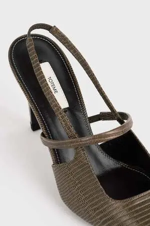TOTEME Embossed Pointed Toe Slingbacks