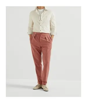 Brunello Cucinelli Chest-pocket Long-sleeve Leather Shirt