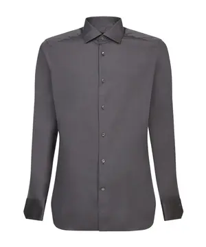 Zegna Curved Hem Poplin Shirt