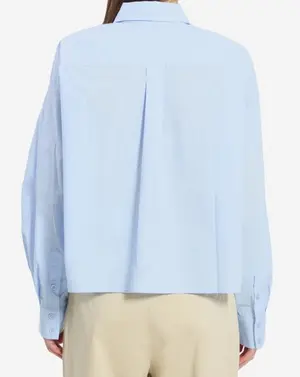 THE FRANKIE SHOP Arlen Cotton Boxy Shirt - Lightblue