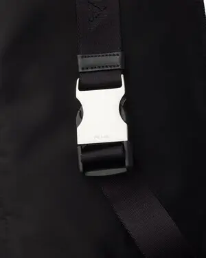 Prada Re-nylon And Saffiano Leather Shoulder Bag - Black