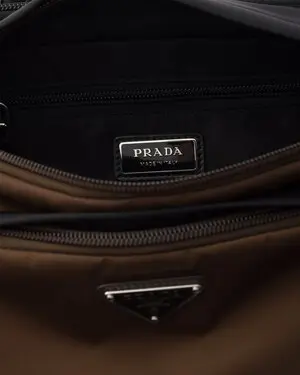Prada Re-nylon And Saffiano Leather Shoulder Bag - Black