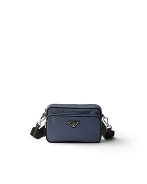 Prada Prada Re-Nylon And Saffiano Leather Shoulder Bag Blue