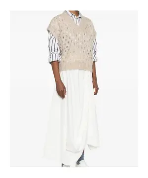 Brunello Cucinelli V-neck Open-knit Vest