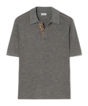 Burberry Wool Polo Shirt Grey