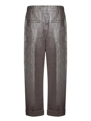Brunello Cucinelli Metallic Lurex Detailed Trousers