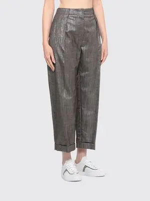 Brunello Cucinelli Pleated Metallic Trousers