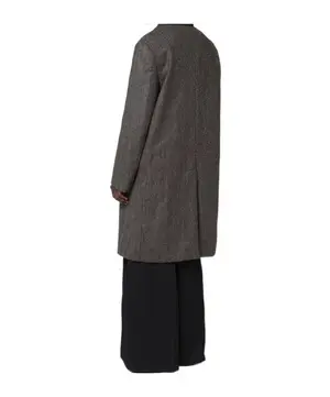 MAISON MARGIELA V-neck Herringbone Wool Coat