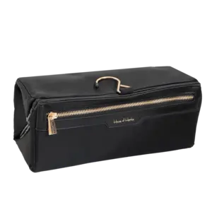 House Of Harlow 1960 Twill Nylon Double Compartment Hanging Toiletry Case - Black