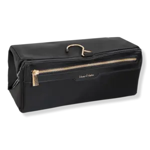 House Of Harlow 1960 Twill Nylon Double Compartment Hanging Toiletry Case - Black