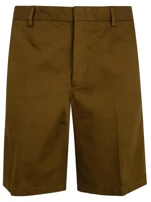 Zegna Cotton Belted Tailored Pants - Brown