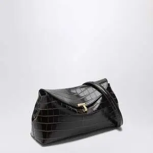 TOTEME T-lock Clutch In Crocodile-embossed Leather - Brown