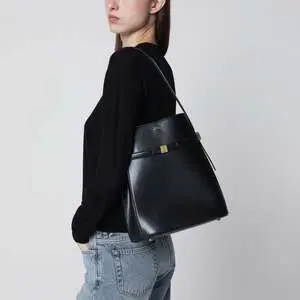 TOTEME Leather Bucket Bag With Strap - Black