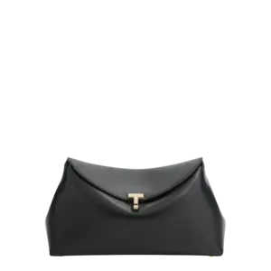 TOTEME Leather T-lock Clutch Bag - Black