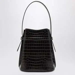 TOTEME Crocodile-embossed Leather Bucket Bag - Brown