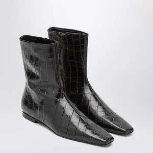 TOTEME Crocodile-effect Leather Zip Chelsea Boots - Brown