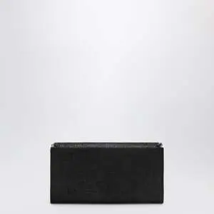 Stella McCartney Falabella Crossbody Wallet In Shaggy Deer Eco-leather - Black