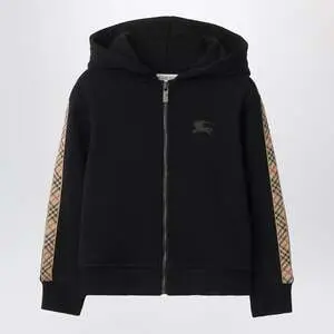 Burberry Hoodie With Check Motif Detail