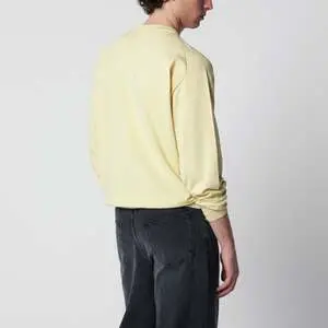 Auralee Cotton Crew Neck Long Sleeve Sweater - Yellow