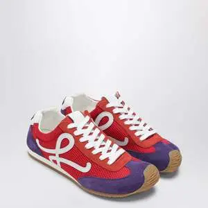 Loewe Ballet Runner 2.0 Suede And Mesh Sneakers - Red