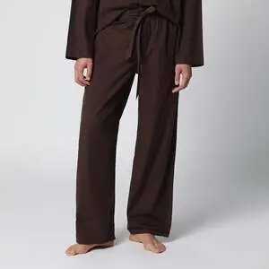 TEKLA Cotton Pajama Trousers - Brown