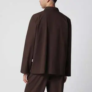 TEKLA Cotton Pajama Shirt - Brown