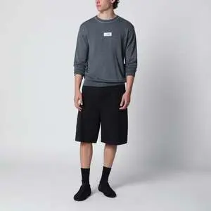 MAISON MARGIELA Mélange Virgin Wool Sweater With Numeric Logo - Grey