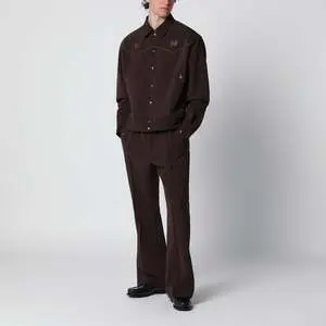 Needles Piping Cowboy Jacket In Stretch Polyester - Brown