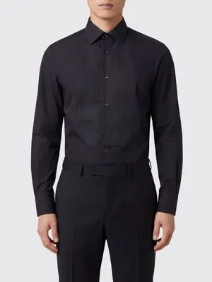Dolce & Gabbana Slim Fit Cotton Poplin Shirt With Italian Collar - Black