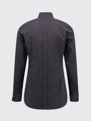 Dolce & Gabbana Slim Fit Cotton Poplin Shirt With Italian Collar - Black