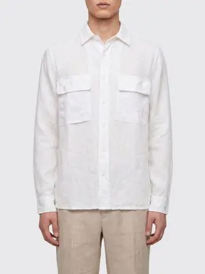 Aspesi Long-sleeved Pure Linen Shirt With Flap Patch Pockets - White