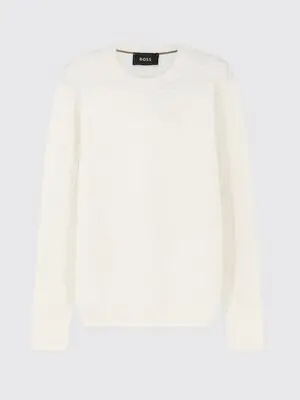 BOSS Cotton And Silk Blend Crewneck Jumper With Ribbed Trims