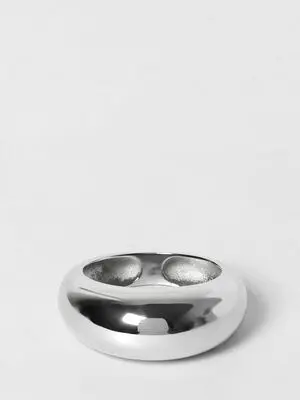 THE FRANKIE SHOP Brass Bangle Bracelet With Embossed Logo - Silver