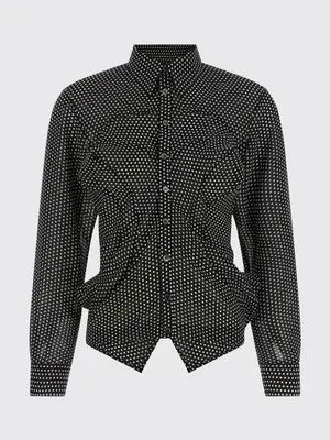Junya Watanabe Slim Fit Polka Dot Crêpe Shirt With Ruffles