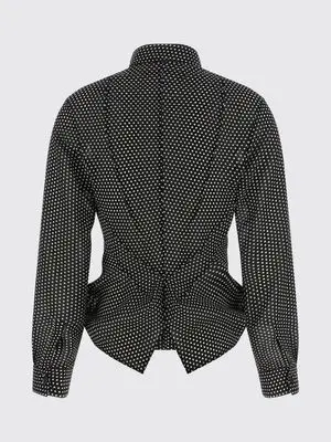 Junya Watanabe Slim Fit Polka Dot Crêpe Shirt With Ruffles