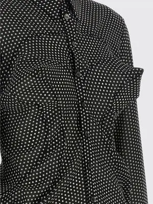 Junya Watanabe Slim Fit Polka Dot Crêpe Shirt With Ruffles