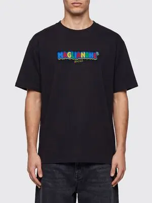 MAGLIANO Relaxed Fit Cotton Crew-neck T-shirt With Contrasting Logo - Black