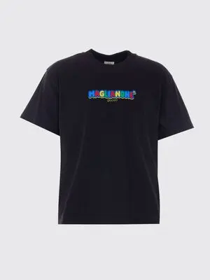 MAGLIANO Relaxed Fit Cotton Crew-neck T-shirt With Contrasting Logo - Black